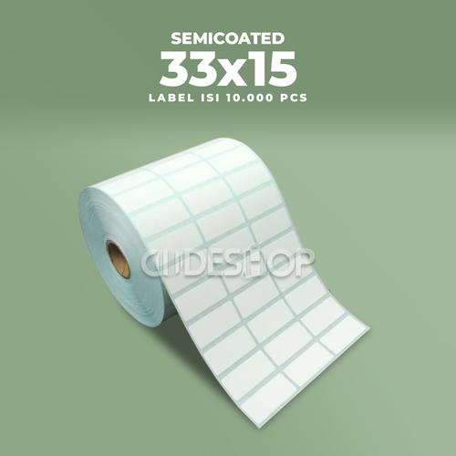 Jual STIKER LABEL SEMICOATED 33 X 15 MM KERTAS BARCODE 3 LINE 10.000 ...