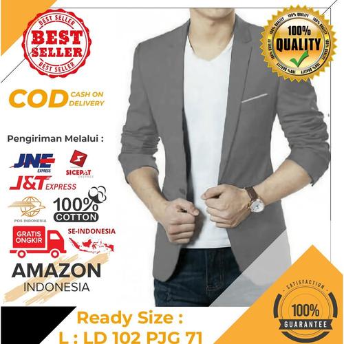 Jual JAS BLAZER PRIA BLAZZER COWOK ABU ABU KONDANGAN WISUDA RESMI ...