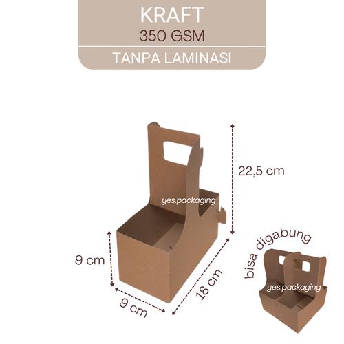 Jual [18x9x22,5cm] KRAFT HANDLE CUP HOLDER TAKEAWAY Kopi Botol Jar ...
