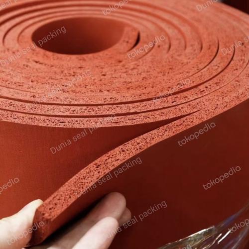 Jual Spone silicone merah 12mm 1mtr x 1mtr karet pres tahan panas ...