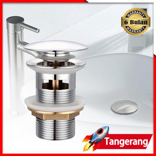 Jual Pop Up Basin Drain / Kepala Afur Wastafel Kuningan Head Chrome - Kota Tangerang - Supercy ...