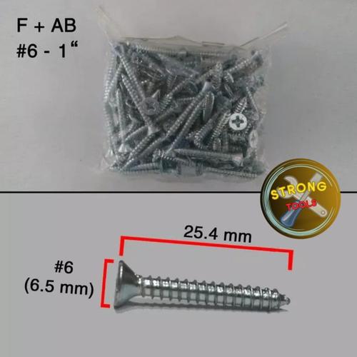 Jual Skrup Taping Putih / Sekrup Kayu 6 x 1" (25 mm) isi 100 pcs - Kota ...