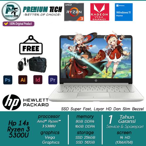 Jual Laptop HP 14s Amd Ryzen 3 5300U 16GB 512GB 1TB SSD Win11 - Hp14 R3 ...