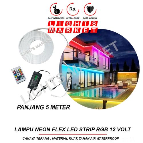 Jual Lampu Neon Flex LED Strip RGB WS2811 12V 12Volt 5M 5Meter IP65 1 ...