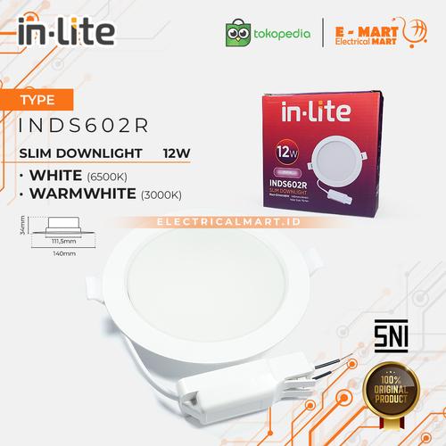Promo INLITE Downlight Slim Panel LED IB IN-LITE 12W 12 Watt BULAT ...