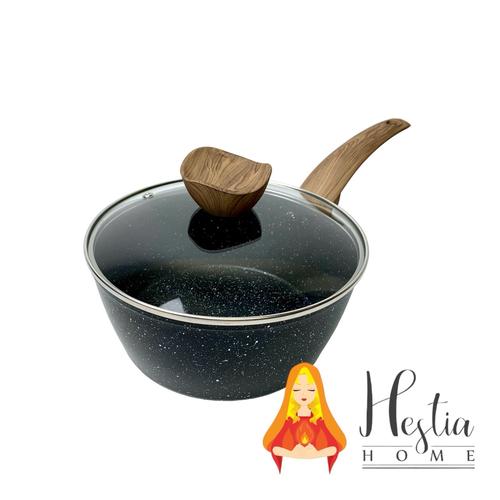 Promo HOME PRO Sauce Pan Panci Susu Marble Bahan Tebal Anti Lengket 18 ...