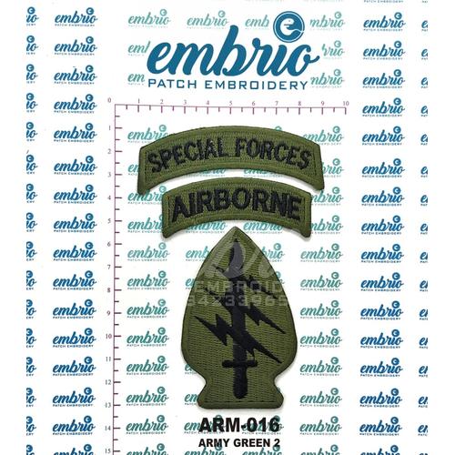 Jual ARM-016-HJ2-D us army patch Special Forces Airborne Ranger green ...