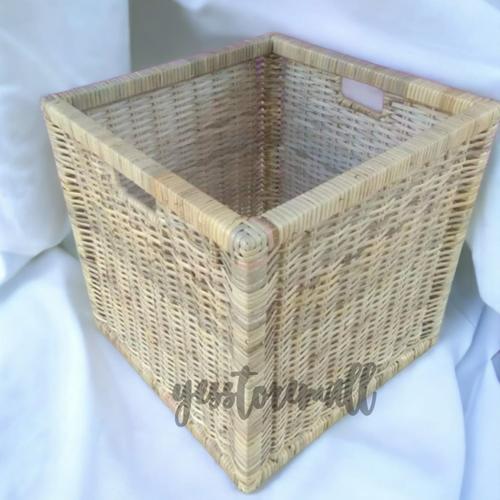 Jual keranjang rotan kotak besar box laci wadah baju laundry tempat ...