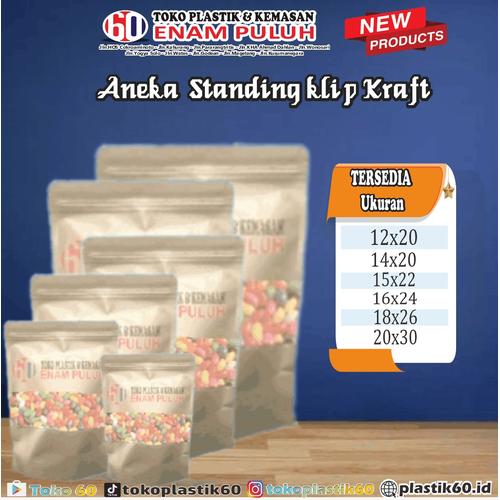 Jual Kemasan Stand Standing Pouch Klip Kraft Window Kemasan Zipplock ...