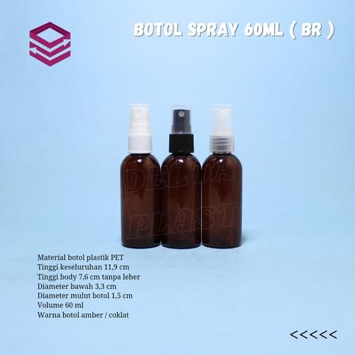 Jual Botol Spray 60 ML Coklat / Botol Plastik 60 ML Brown - Putih ...