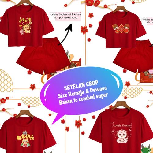 Jual SETELAN CROP TOP DEWASA IMLEK 2024/CROP CHINESS NEW YEAR/ TAHUN ...