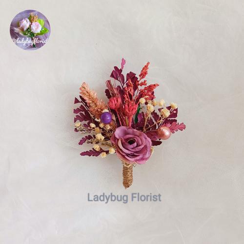 Jual Corsage jas pria wedding family bunga jas pink fanta rustic ...