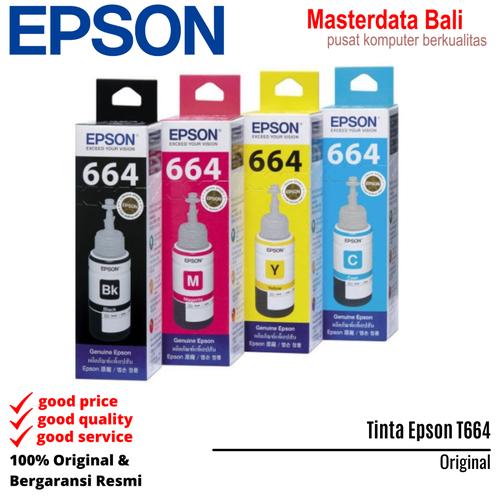 Jual TINTA Reffil EPSON T664 Black Cyan Magenta Yellow Original - Black - Kota Denpasar ...