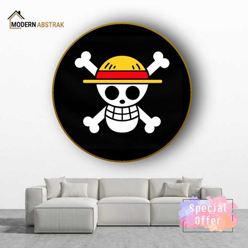 Jual Lukisan abstrak modern circle art plus frame anime one piece ...