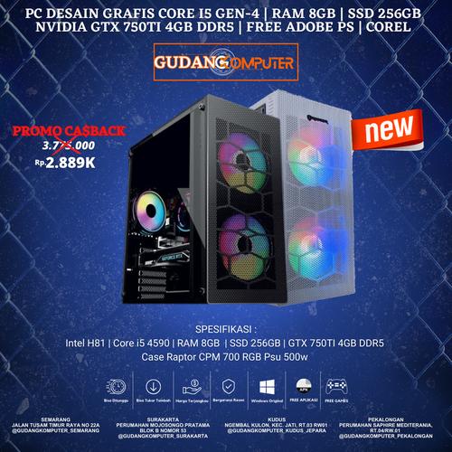 Jual PC DESAIN GRAFIS CORE i5 GEN-4 | RAM 8GB | SSD 256GB NVIDIA GT ...