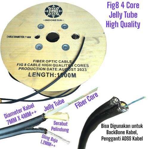 Promo kabel fo 4 core fig 8 NS2 high quality 1km / dropcore fig8 4 core ...