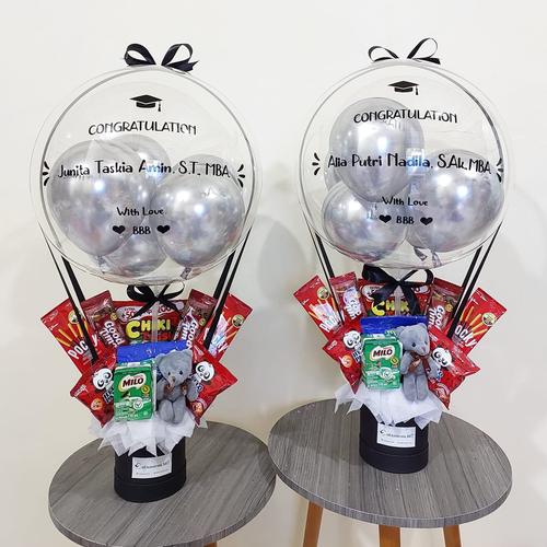Jual Buket Balon Snack Bucket Wisuda Bouquet Ulang Tahun Wisuda - hitam ...