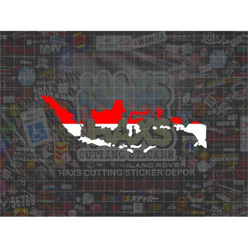Jual Cutting Sticker Peta Indonesia 2 Warna Merah Putih Ukuran 20x7 Cm ...