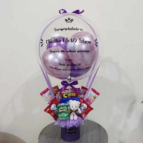 Jual Buket Balon Snack Bucket Wisuda Bouquet Ulang Tahun Wisuda - ungu ...