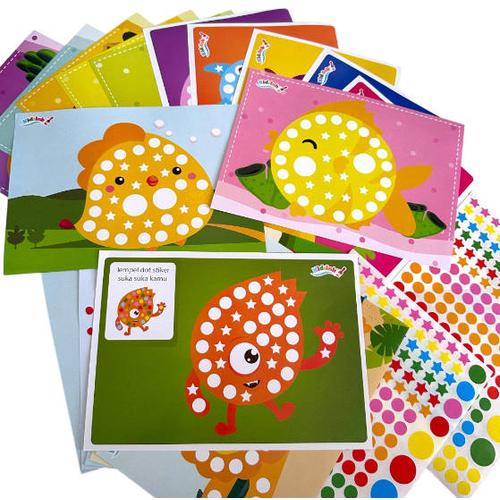 Jual LEMBAR DOT DIY STIKER 6 lembar Dot Activity Mainan Edukasi Stiker ...