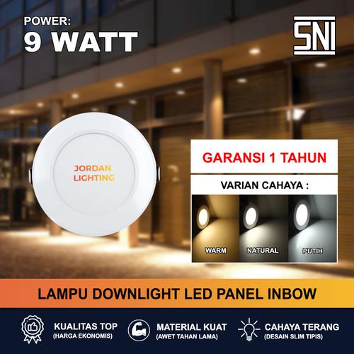 Jual Lampu Downlight 9W Panel LED Bulat Plafon Inbow 9 Watt TERANG ...