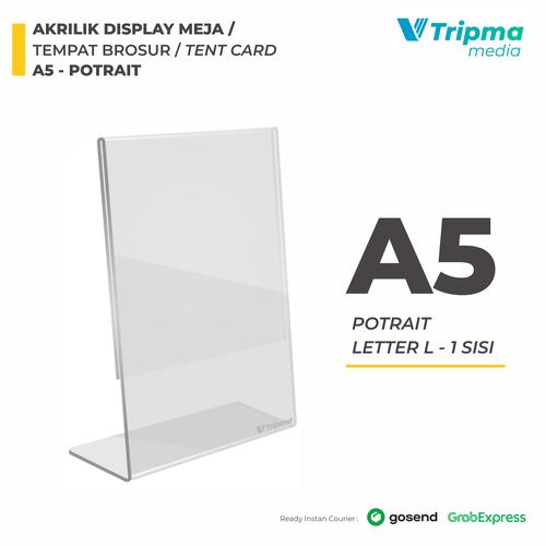 Jual Akrilik Tempat Brosur/ Tent Card / Akrilik Display Meja Ukuran A5 ...