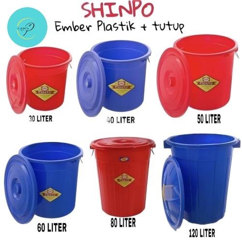 Jual SHINPO EMBER PLASTIK TUTUP | TONG AIR 30 40 50 60 80 120 Liter ...