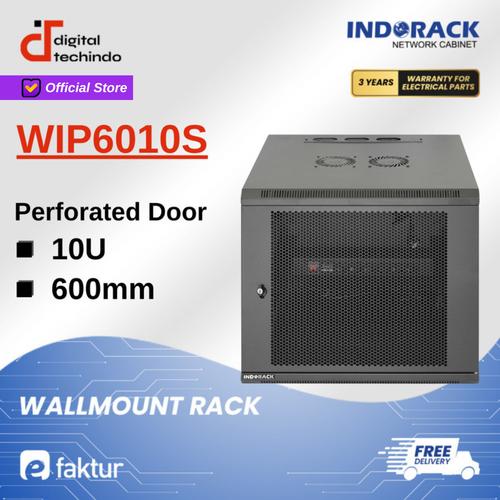 Promo WIP6010S Wallmount Rack 10U INDORACK Depth 600mm Perforated Rak ...