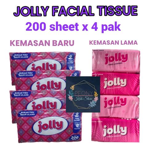 Jual Tissue facial Jolly pink 200 sheet 4 pack/tisu wajah Joly ...