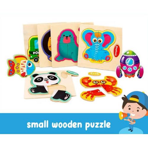 Jual 3D SMALL PUZZLE timbul puzzle kayu binatang dan kendaraan/puzzle ...