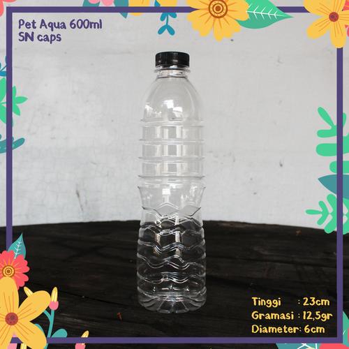 Jual BOTOL PLASTIK 600ML AQUA TUTUP SN SEGEL FOODGRADE KOPI JUS SUSU ...