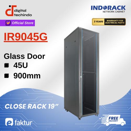 Promo IR9045G Close Rack 45U INDORACK Depth 900mm Glass Door Rak Server ...