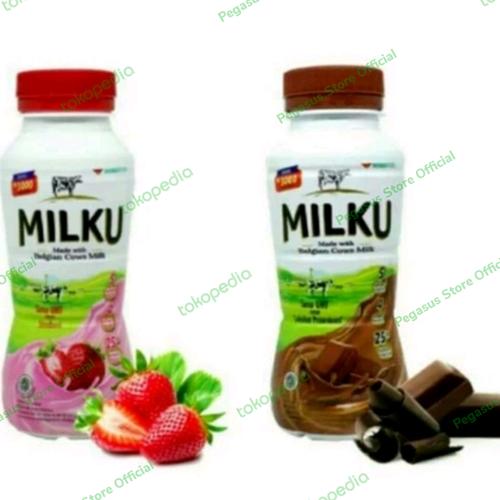 Jual Milku susu UHT rasa COKLAT / STRAWBERRY per varian 200ml ...