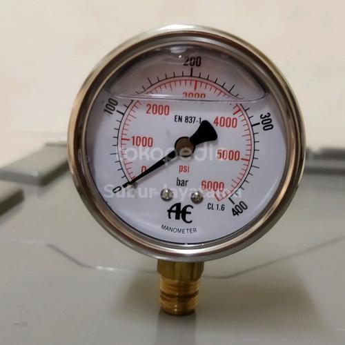 Jual Pressure Gauge Raket Stainless 4 " inchi 400 bar 6000 psi AE - Jakarta Barat - Subur ...