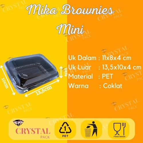 Promo Mika Brownies Mini + Tutup Pack 50pcs / Mika Tray Brownies Mini ...