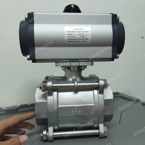 Jual Ball Valve Pneumatic Stainless Drat 3 " inchi DN 80 Double Acting ...