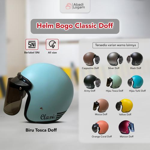 Promo Helm Bogo Retro Doff Classic Pria Wanita Dewasa Warna Terkini SNI - ORANGECORAL DOF, TANPA ...