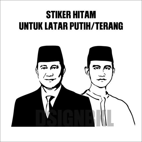 Jual Cutting Sticker Siluet Prabowo-Gibran - Putih Glossy, 10x15 - Kota ...