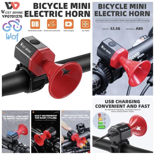 Jual WEST BIKING 376 Bel Klakson Sepeda Motor E Bike Electric Bell Horn ...