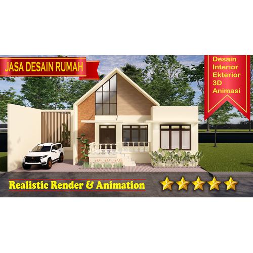Jual Jasa Desain Rumah, Interior, Eksterior 3D, Animasi + Realistic ...