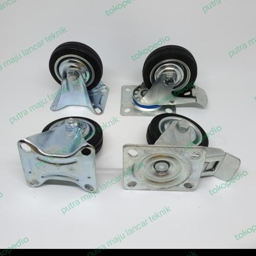 Jual roda etalase 3 inch / roda trolley / roda karet ( 2 rem 2 mati ...