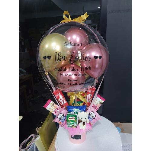Jual Buket Balon Snack Bucket Wisuda Bouquet Ulang Tahun Wisuda - Pink ...