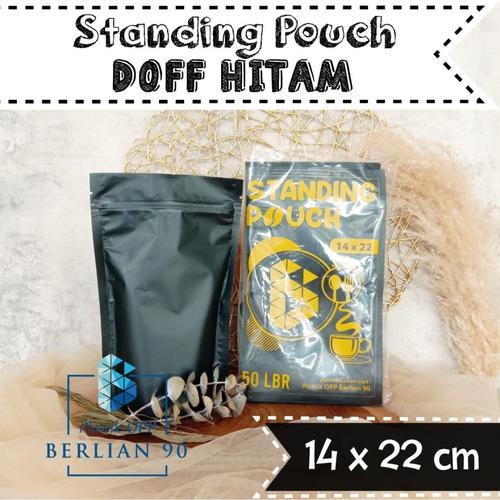 Jual Plastik Standing Pouch Doff Hitam 14x22 cm Isi 50 Lembar Kemasan ...