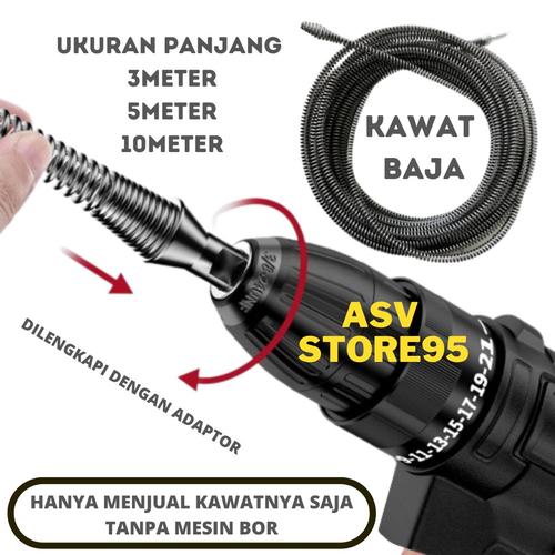 Jual Pipe Cleaner Alat Kawat Pembersih Saluran Pipa Air Mampet Tersumbat - 5 METER - Kab ...