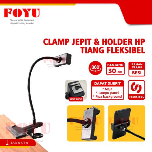 Jual Clamp Jepit Holder Smartphone HP Tiang Fleksibel Elastis Hotshoe ...