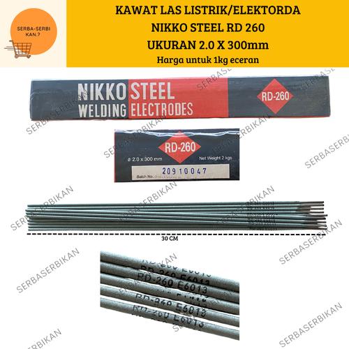 Jual KAWAT LAS LISTRIK NIKKO STEEL RD-260 2mm x 300mm ECERAN 1kg - Kota ...