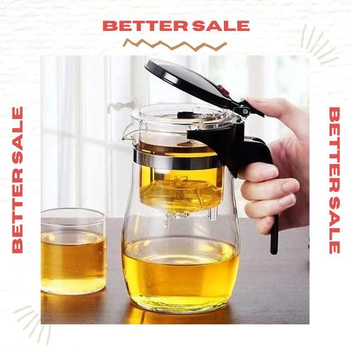 Jual Chinese Teapot Maker Teko Glass Tea Pitcher Teh Kaca - 700 ML ...