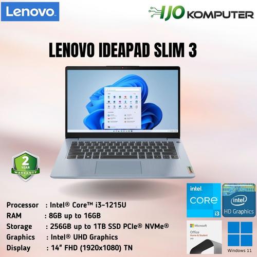 Jual LENOVO IDEAPAD SLIM 3 - I3 1215U 8GB 512GB SSD 14" WIN11 + OHS ...