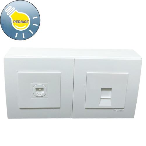 Jual Socket Outlet Telepon + Socket LAN RJ45 CAT 6 Outbow Schneider ...