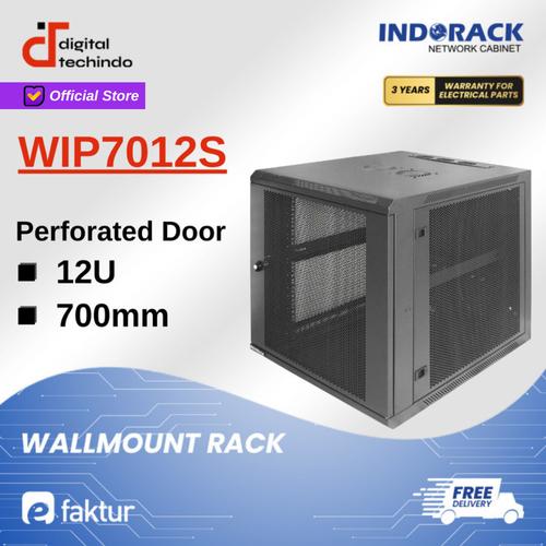 Promo WIP7012S Wallmount Rack 12U INDORACK Depth 700mm Perforated Rak ...